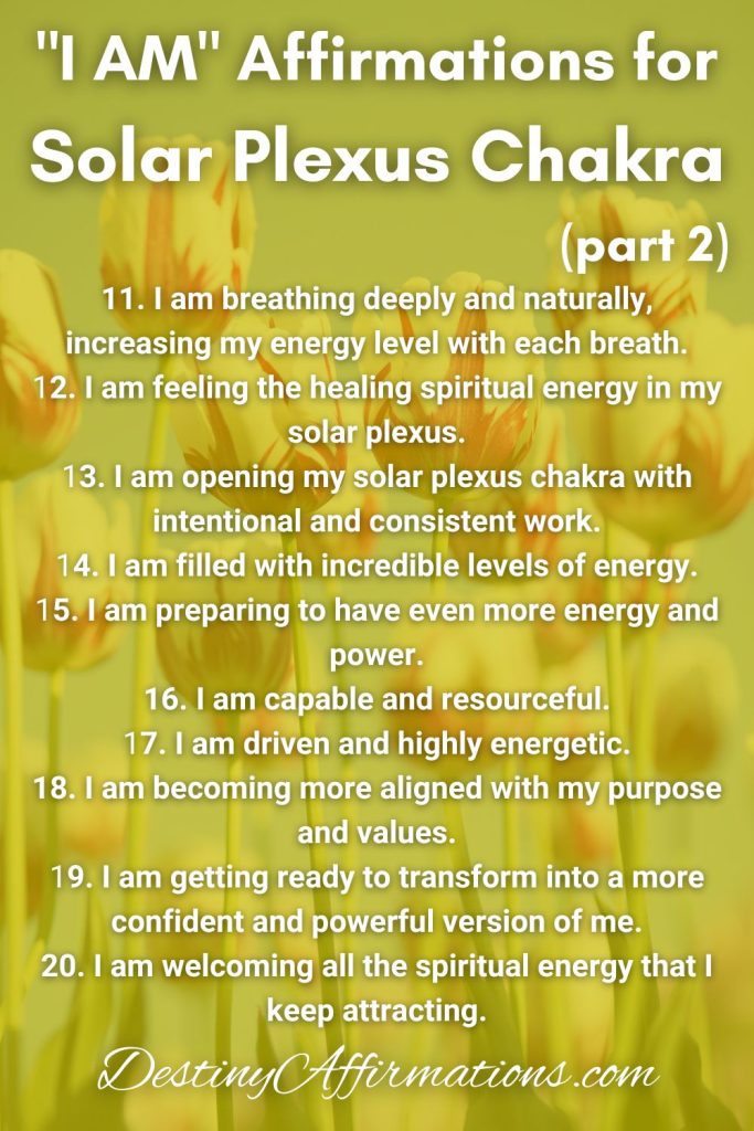 100 Solar Plexus Chakra Affirmations for Vitality and Power – Destiny ...